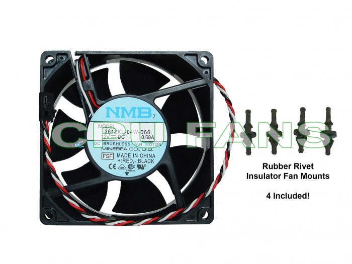 Dell Dimension 8200 Fan Dell CPU Cooling Fan w/ Rubber Fan Mounts 92x32mm
