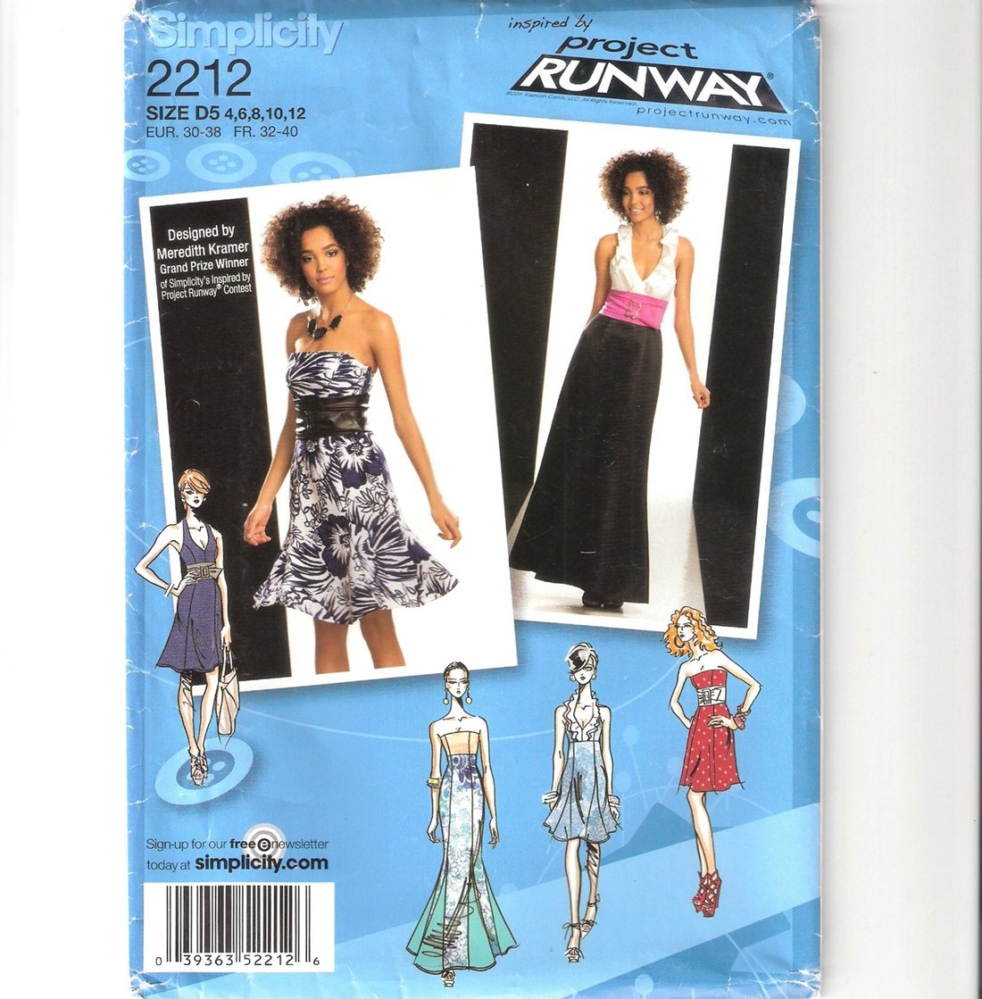 Simplicity 2212 Project Runway Misses Dress Sewing Pattern 2 Lengths ...
