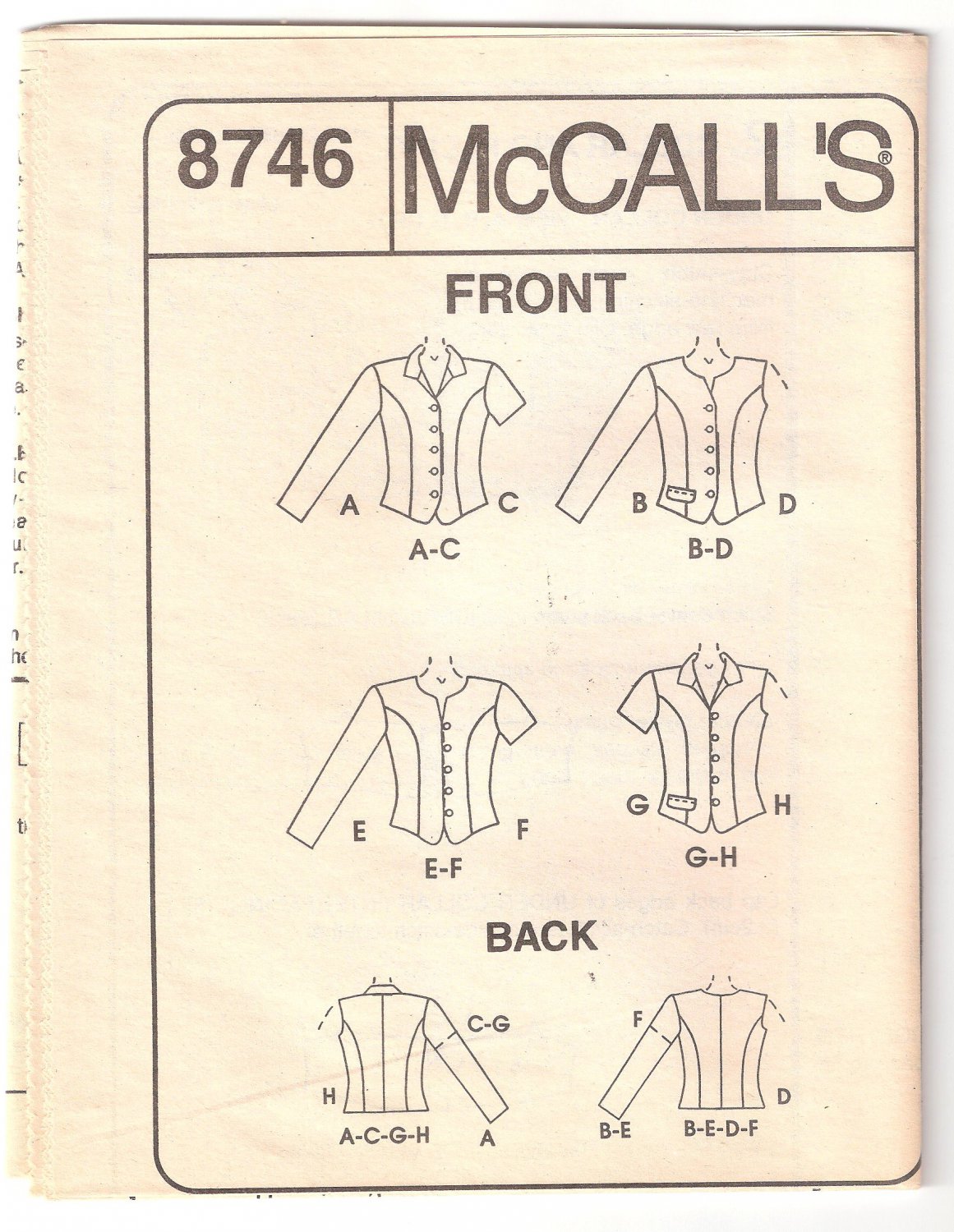 McCall's 8746 UNCUT Misses Tops with 8 different Looks Size 10 12 14 ...