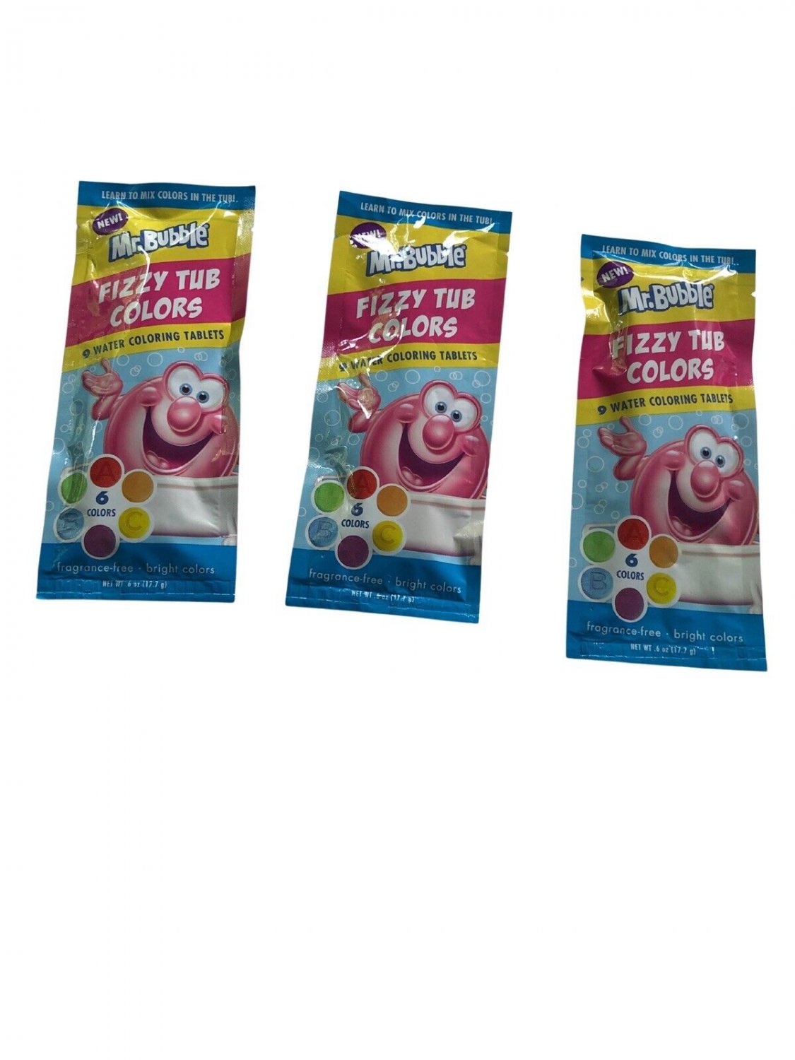 mr bubble fizzy tub colors