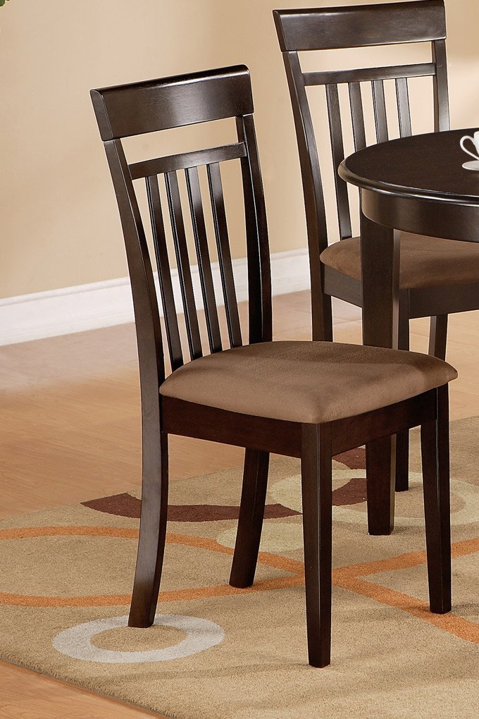Set of 6 Capri dining chairs with microfiber upholstered seat in ...