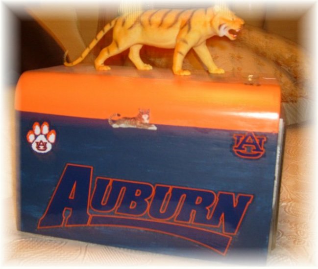 Handmade Auburn Wood Coin Bank