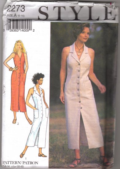 Sleeveless Summer DRESS Sewing Pattern Style 2273 Uncut