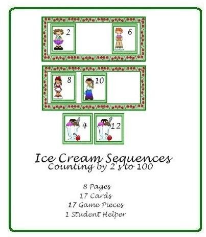 Math Center and Teacher Resources - Ice Cream Sequences (Counting by 2 ...