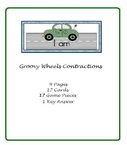 Literacy Center and Teacher Resources- Groovy Wheels Contractions