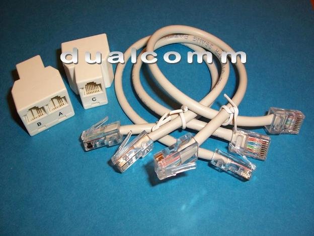 RJ45 Splitter Ethernet Cabling Kit For PC/VoIP ATA LAN