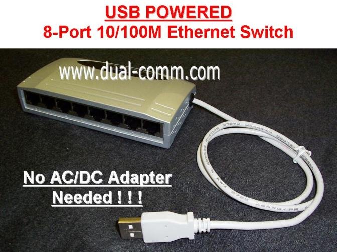USB Powered Mini 8-Port 10/100 Fast Ethernet Switch