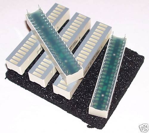 5 pcs 20-SEGMENTS LED BARGRAPH/Array Gray/White Face New