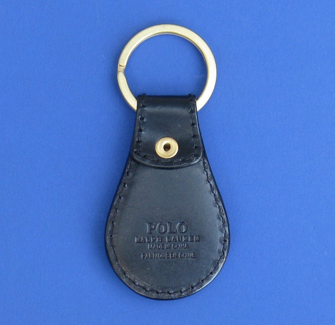 NWT Polo Ralph Lauren Black Leather Split O-Ring "Polo Player" Key ...