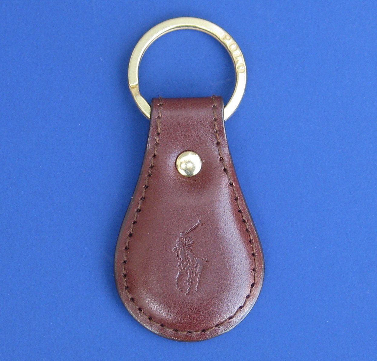 NWT Polo Ralph Lauren Brown Leather Split O-Ring "Polo Player" Key ...