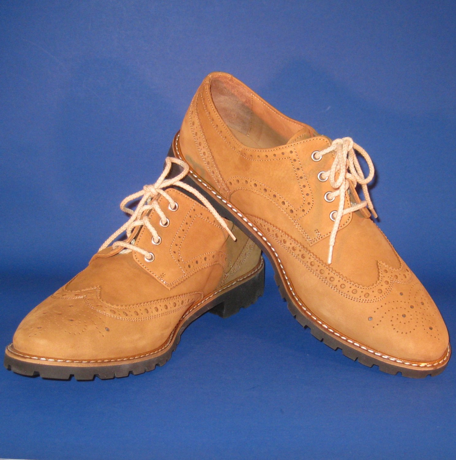 NIB Men's Mike Konos Tan Wingtip Suede Oxford - 10.5M