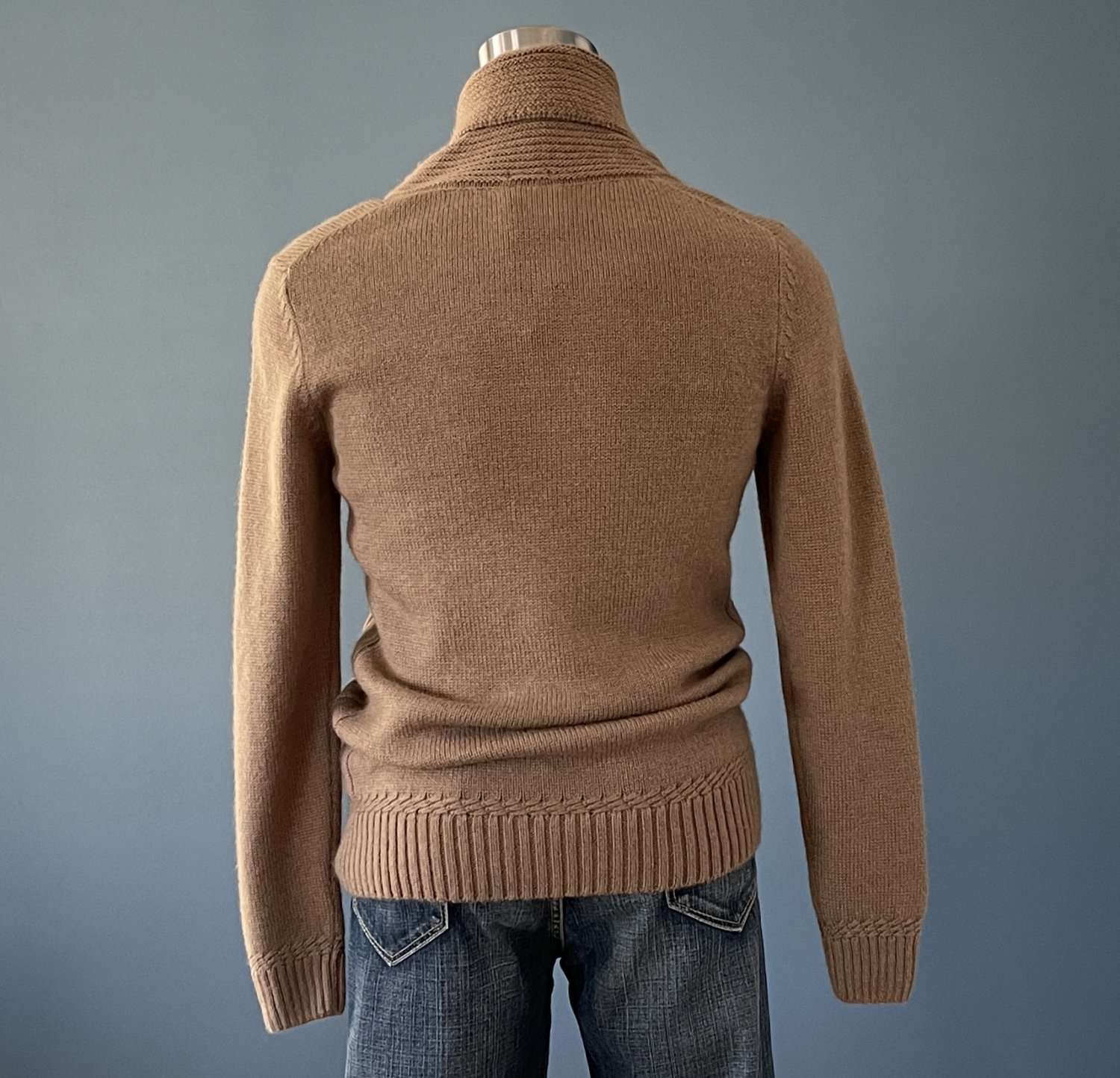 NWT Hugo Boss T-Doberto Virgin Wool & Camel Hair Shawl Collar Sweater - M
