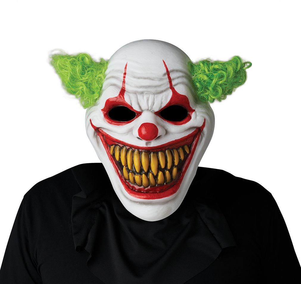 #6121-229 Ha Ha Homicidal Clown IT Skull Skeleton Mask Adult Costume