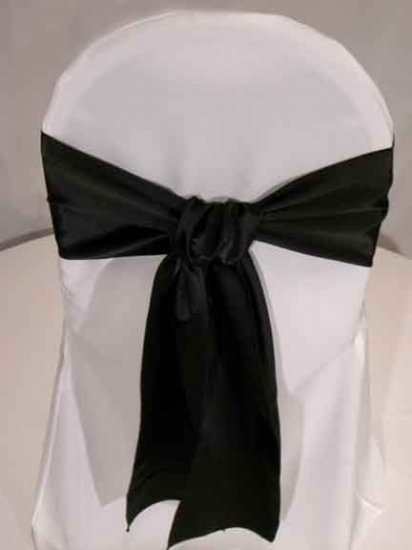 Black Satin Wedding Chair Sashes