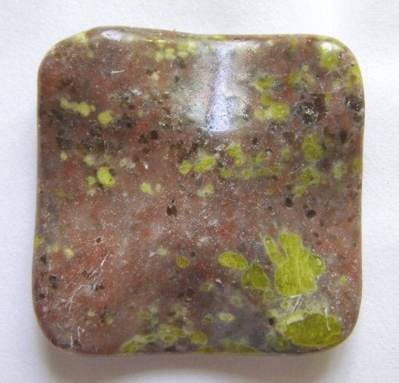 Spice Jasper 40mm Wavy Square Pendant Bead