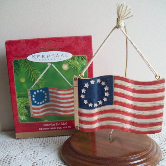 America for Me Hallmark Flag Christmas Ornament 2001