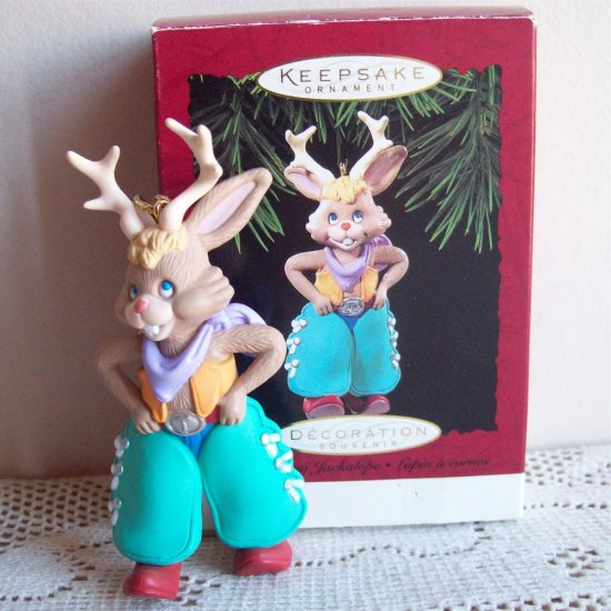 Jump Along Jackalope Hallmark 1994 Christmas Ornament Rabbit