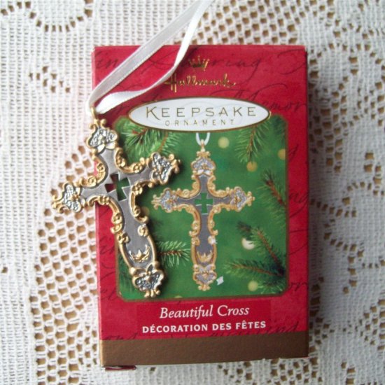 Beautiful Cross Hallmark Pewter 2001 Christmas Ornament