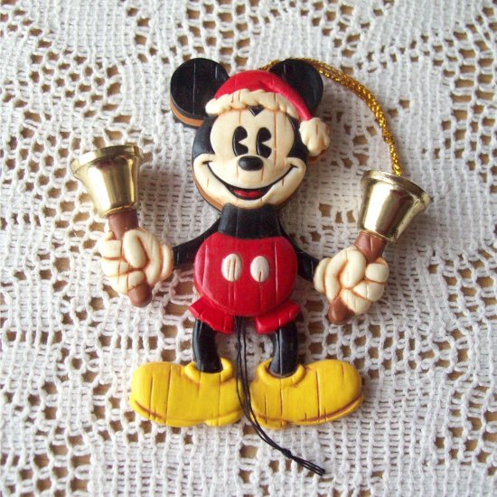Bell Ringing Santa Mickey Mouse Hallmark 2001 Ornament Disney