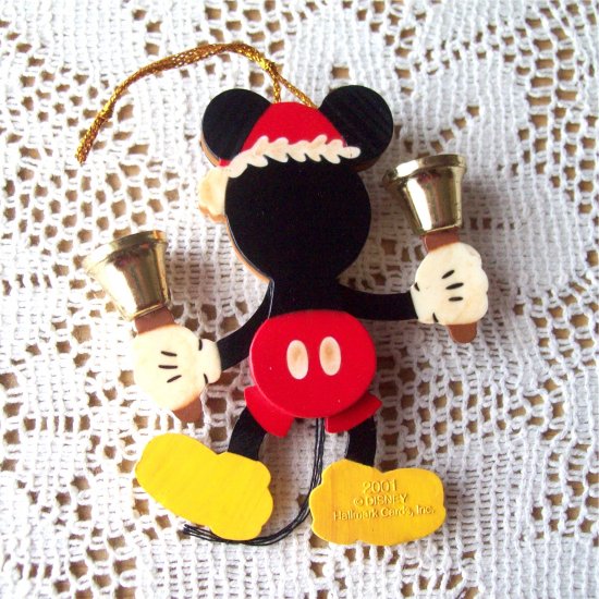 Bell Ringing Santa Mickey Mouse Hallmark 2001 Ornament Disney
