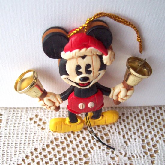 Bell Ringing Santa Mickey Mouse Hallmark 2001 Ornament Disney