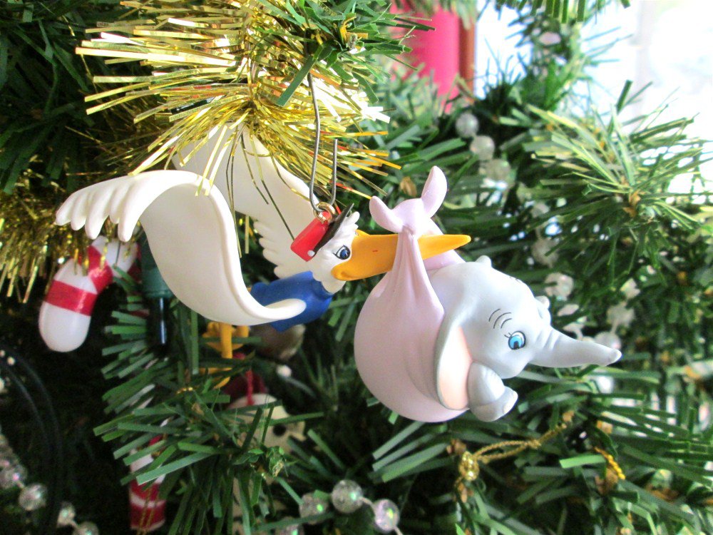 Hello Dumbo Walt Disney's Hallmark 2001 Christmas Ornament Stork Elephant