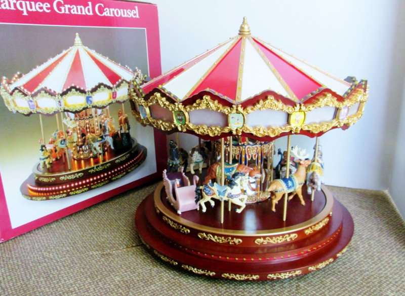Mr Christmas Grand Marquee Carousel 16 inches Musical Merry Go Round ...