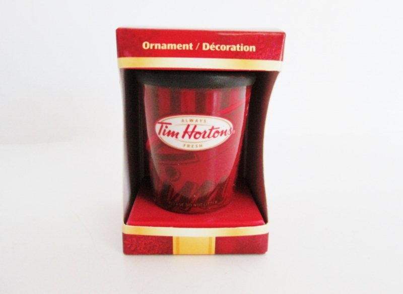 Tim Hortons Red Coffee Cup Travel Mug, 2010 Christmas Ornament Red Cup ...