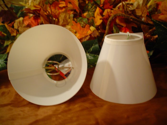 (2) TRANSLUCENT LAMP SHADES- COMPLETE~READY TO PAINT
