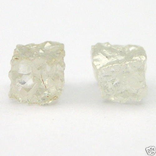 WHITE Natural CUBE Uncut Raw ROUGH DIAMONDS PAIRS