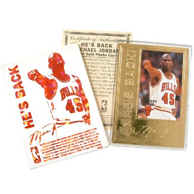 Michael Jordan Career Gold Foil Card - # 3 - He's Back