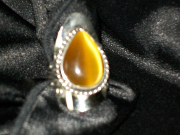 Alpaca Silver semi precious stone or cat eye stone artisan ring