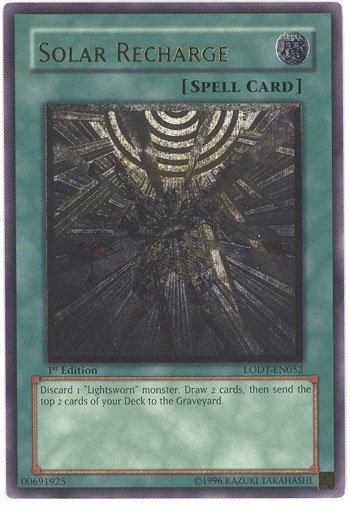 Yugioh card LODT-EN052 Solar Recharge Ultimate Rare Mint