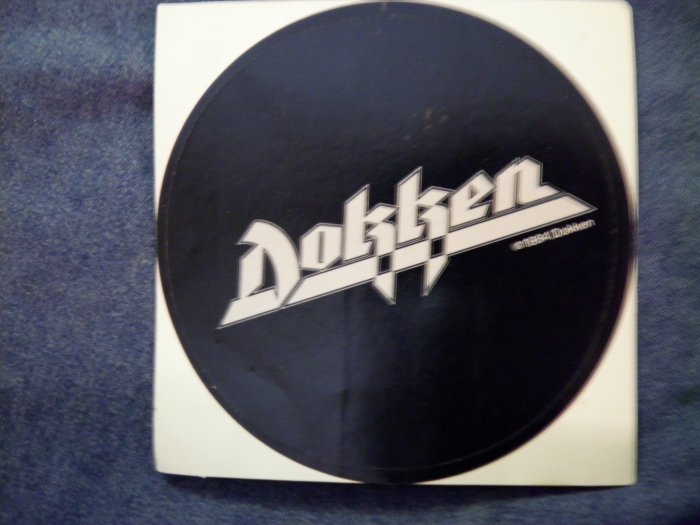 DOKKEN STICKER logo round VINTAGE