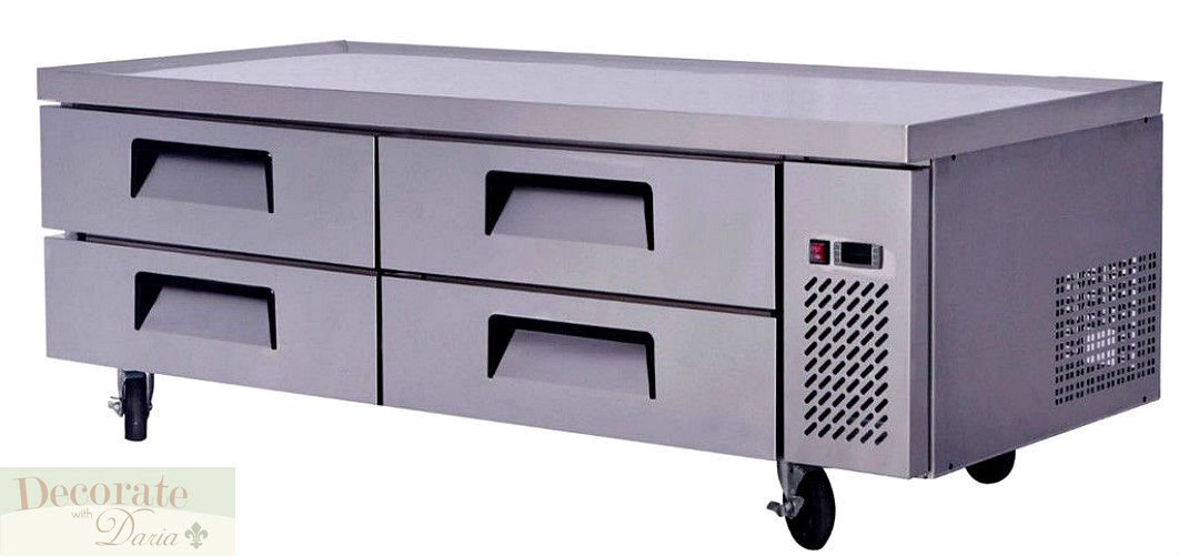 CHEF BASE WORK FOOD PREP TABLE 72" REFRIGERATED 4 Drawer All Stainless ...