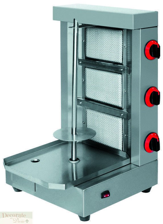 GYRO SHAWARMA GAS BROILER VERTICAL Countertop Stainless 3 Ceramic ...
