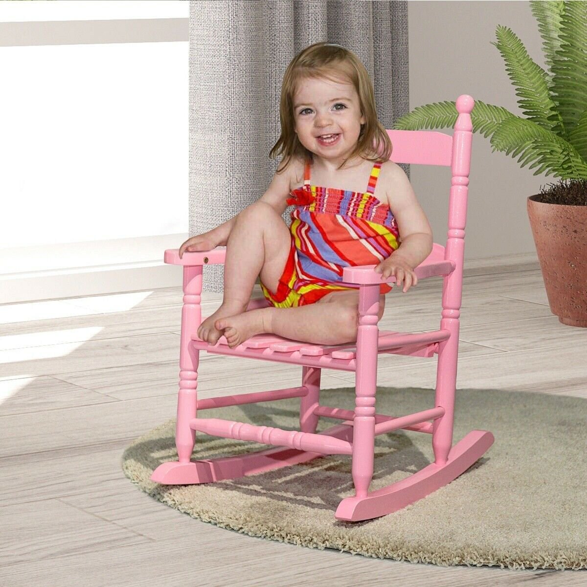 Classic Wooden Kids Rocking Chair