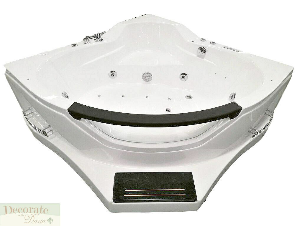 2 PERSON BATHTUB CORNER JETS HYDRO WHIRL Jetted Hydrotherapy Tub Step ...
