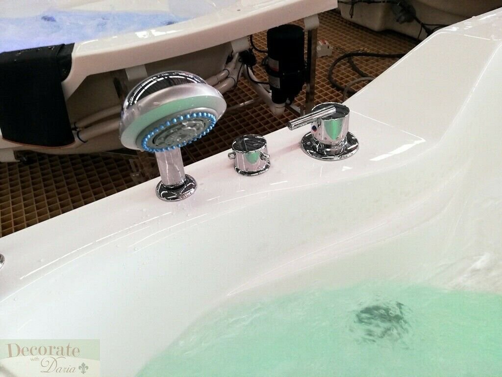 2 PERSON BATHTUB CORNER JETS HYDRO WHIRL Jetted Hydrotherapy Tub Step ...