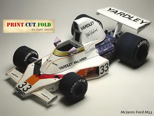 1976 Tyrrell P34 6-Wheeler F1 Race Car - 3D DIY Paper Craft Model CD