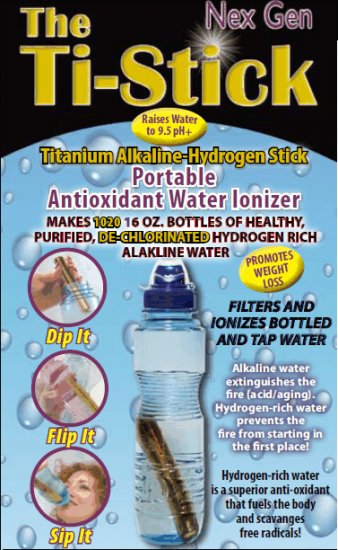 The TI-Stick Titanium Alkaline / Hydrogen water stick