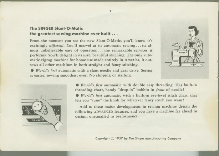 Singer Model 401 401A Slant-O-Matic MANUAL in pdf format