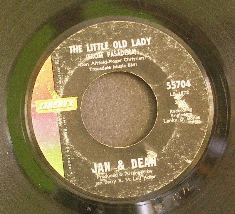 JAN & DEAN~The Little Old Lady (From Pasadena) / My Mighty G.T.O~ Liberty 55704 1964, 45
