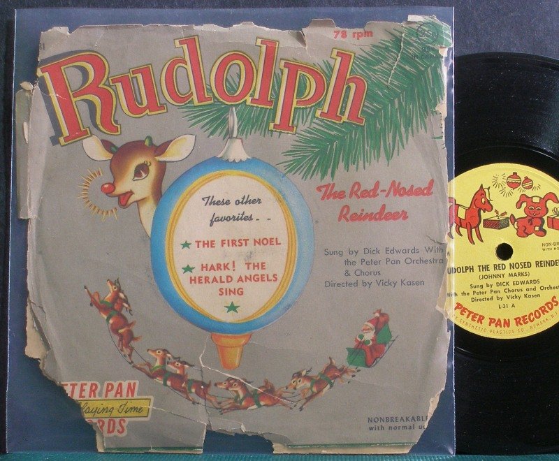 DICK EDWARDS~Rudolph the Red Nose Reindeer~Peter Pan 31 (Christmas) VG+ ...