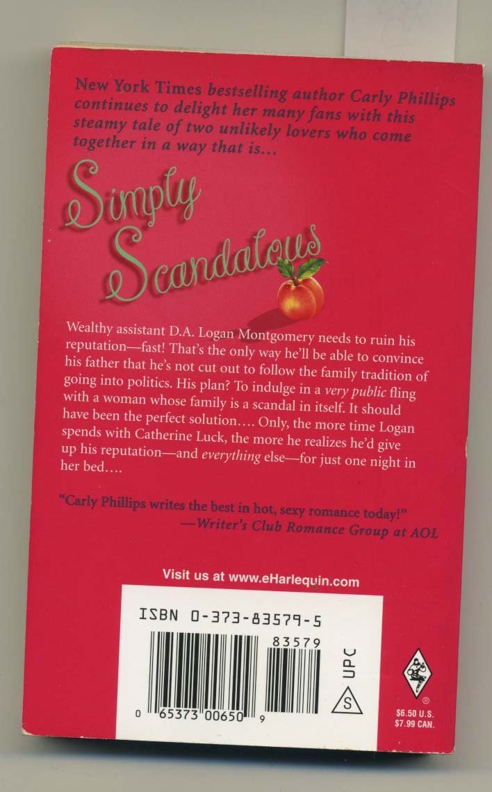 Lot of 2 Carly Phillips Simply Sensual Simply Scandalous PB
