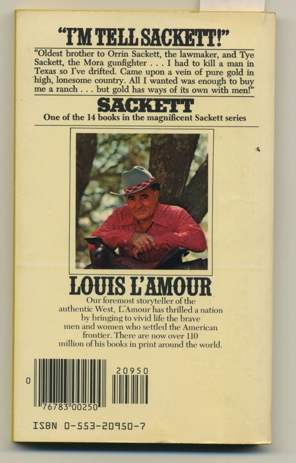 The Sacketts #4 Sackett Louis L'Amour Paperback Book