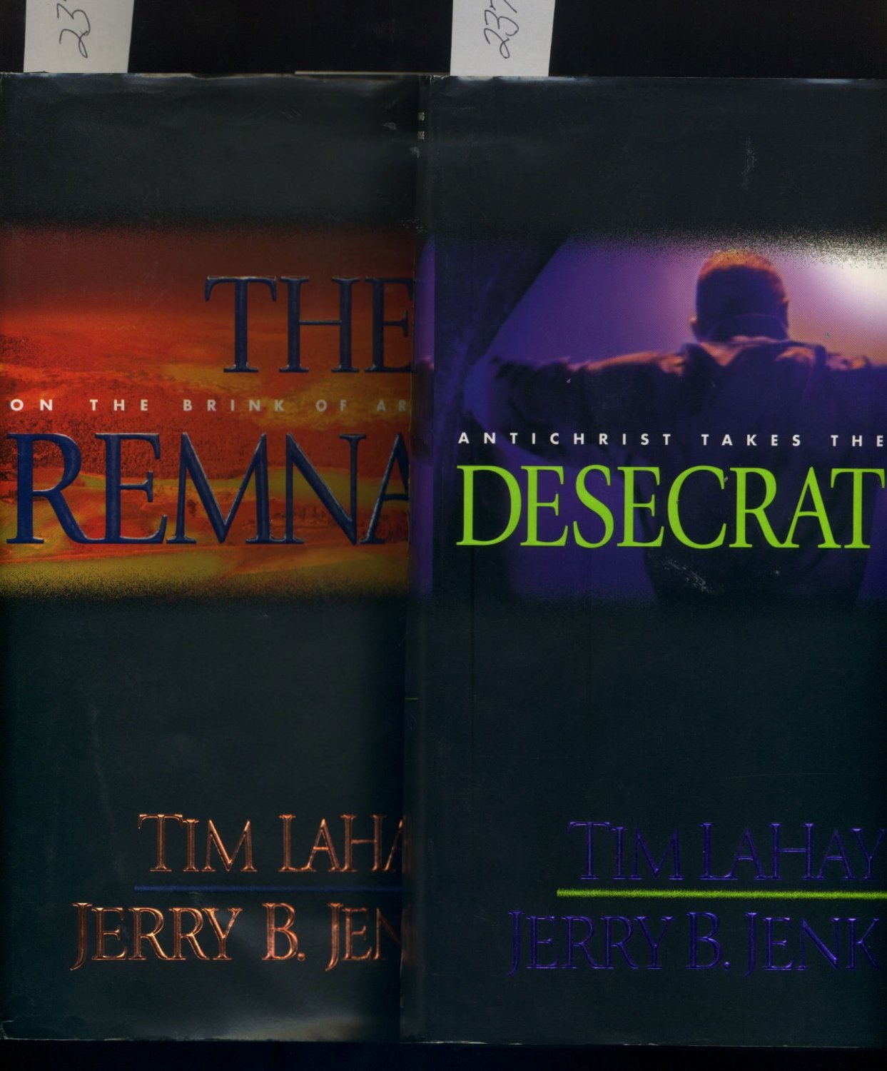 Lot of 2 Left Behind Series Desecration and The Remnant Hardcover