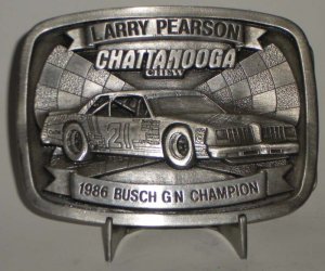 SOLD Larry Pearson #21 Chattanooga Chew Busch GN Champ Belt Buckle NASCAR
