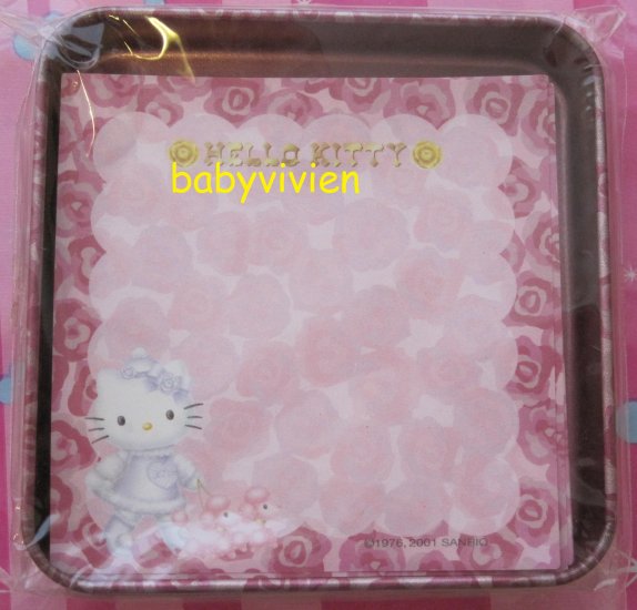 Sanrio Hello Kitty Poodle 2001 Memo Pad w Tin