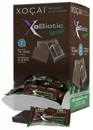 Xocai XoBiotic Squares Probiotics Belgian Dark Chocolate (84 count)